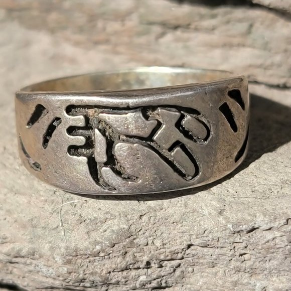 Accessories | Southwest Silver Engraved Scorpion Aztec Symbols ...